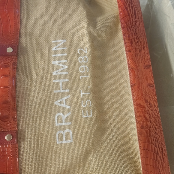 Brahmin | Bags | Brahmin Red And Cream Tote Bag | Poshmark